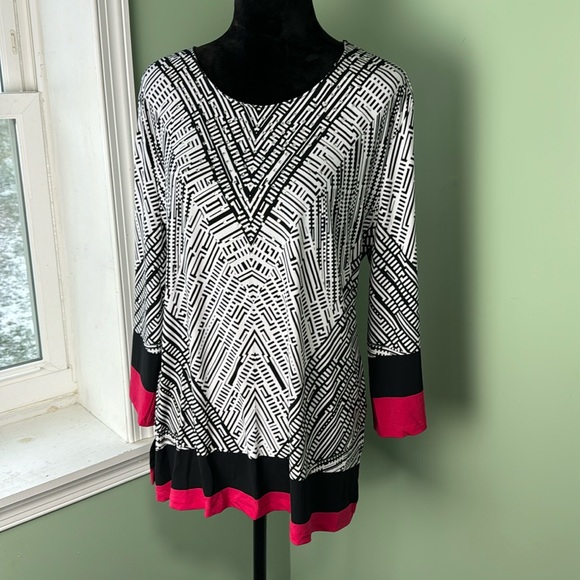 JM Collection | Tops | Nwt Jm Collection Black And White Tunic Extra ...